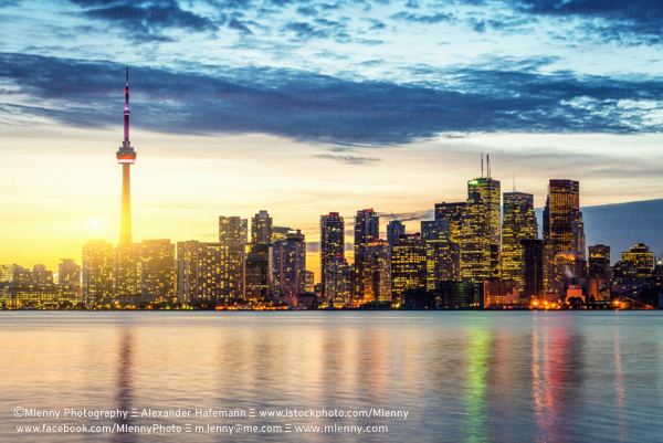 Toronto Skyline CN Tower Summer Sunset, Canada - Mlenny Photography ...
