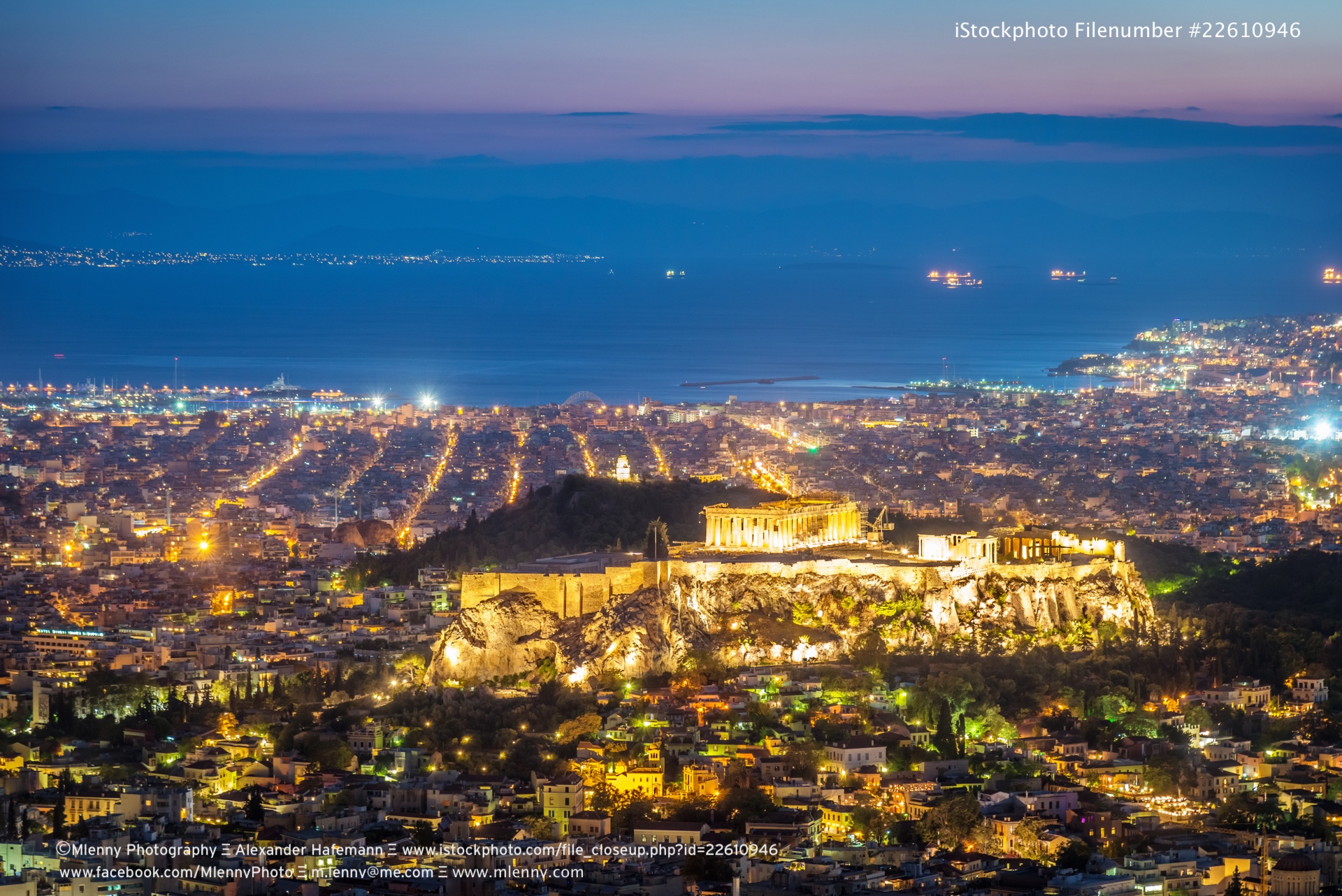 Athens Cityscape,Acropolis at Night - Mlenny Photography