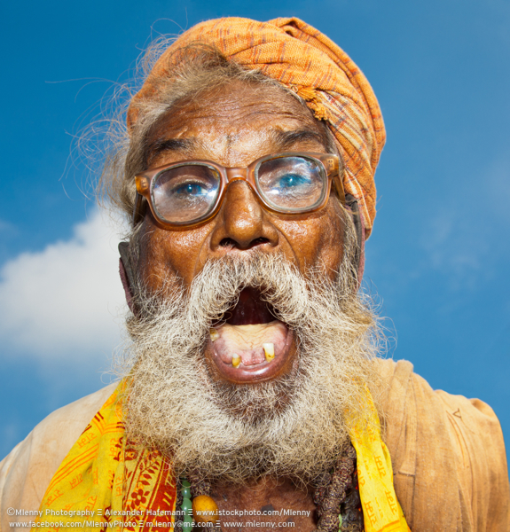 Screaming Furious Freak, Eccentric Indian Senior Portrait, Rajasthan ...